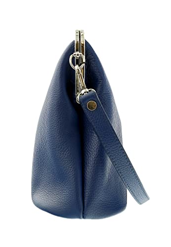 Pierre Cardin Blue Leather Small Vintage Shoulder Crossbody Bag for womens