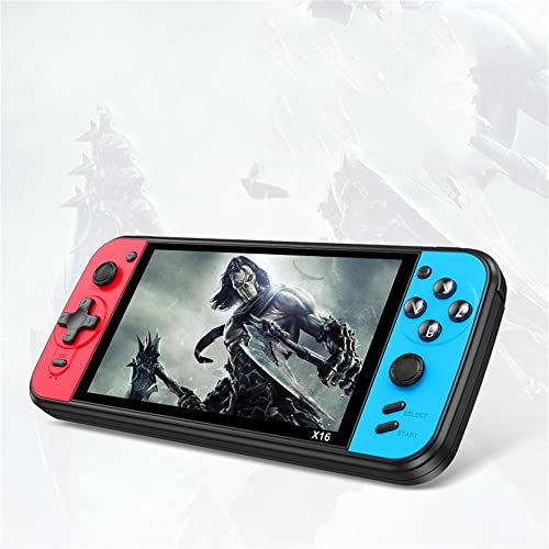 Pocket PSP Game Console 6.5 inch HD Large Screen Nostalgic NES Handheld GBA Arcade 8G (Color : BlueRed)