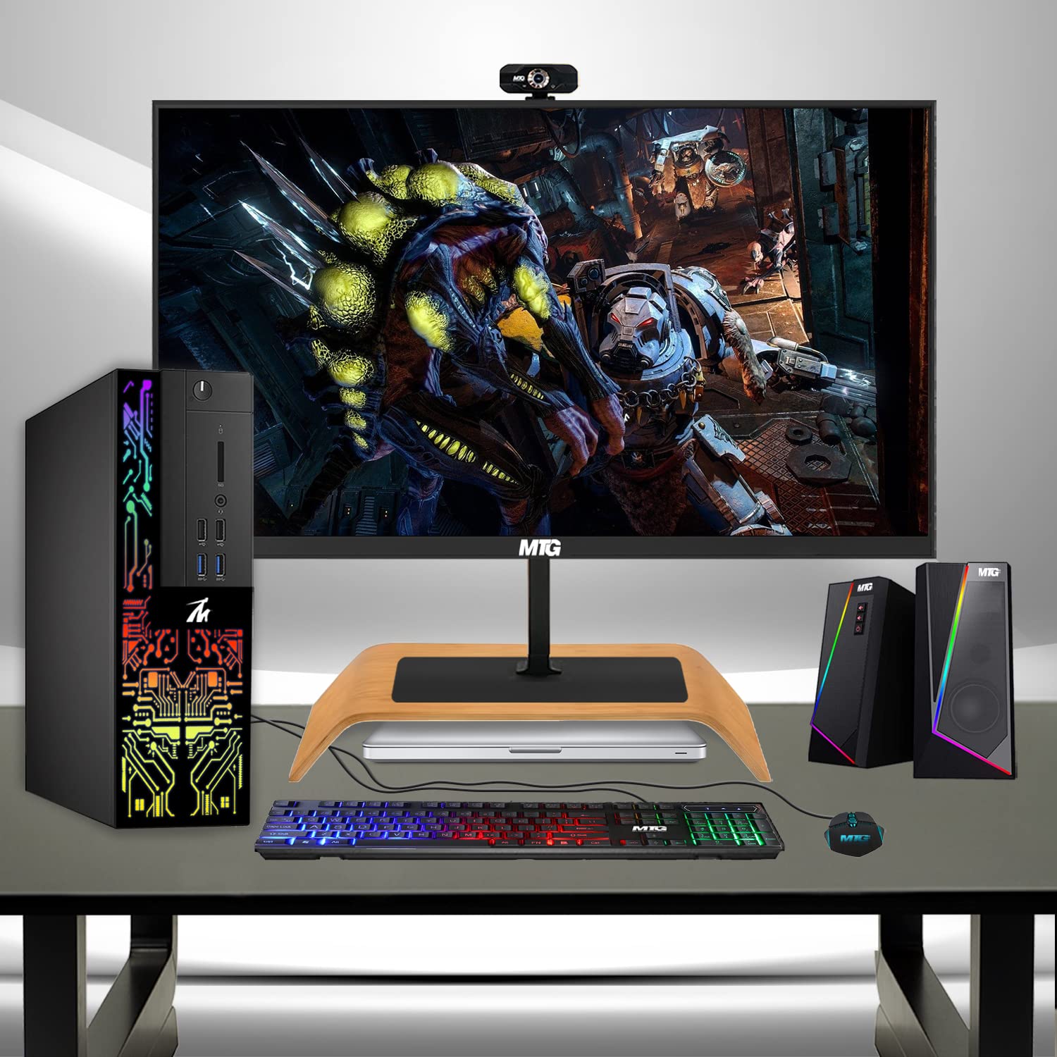 TechMagnet Computer Desktop PC, Intel Core i5-6500, Siwa 6, New MTG Dual 22 Inch Monitor, 16GB RAM, 2TB, 1GB Graphic Card, RGB Keyboard Mouse, RGB Speaker, Webcam, WiFi, Windows 10 Pro (Renewed)