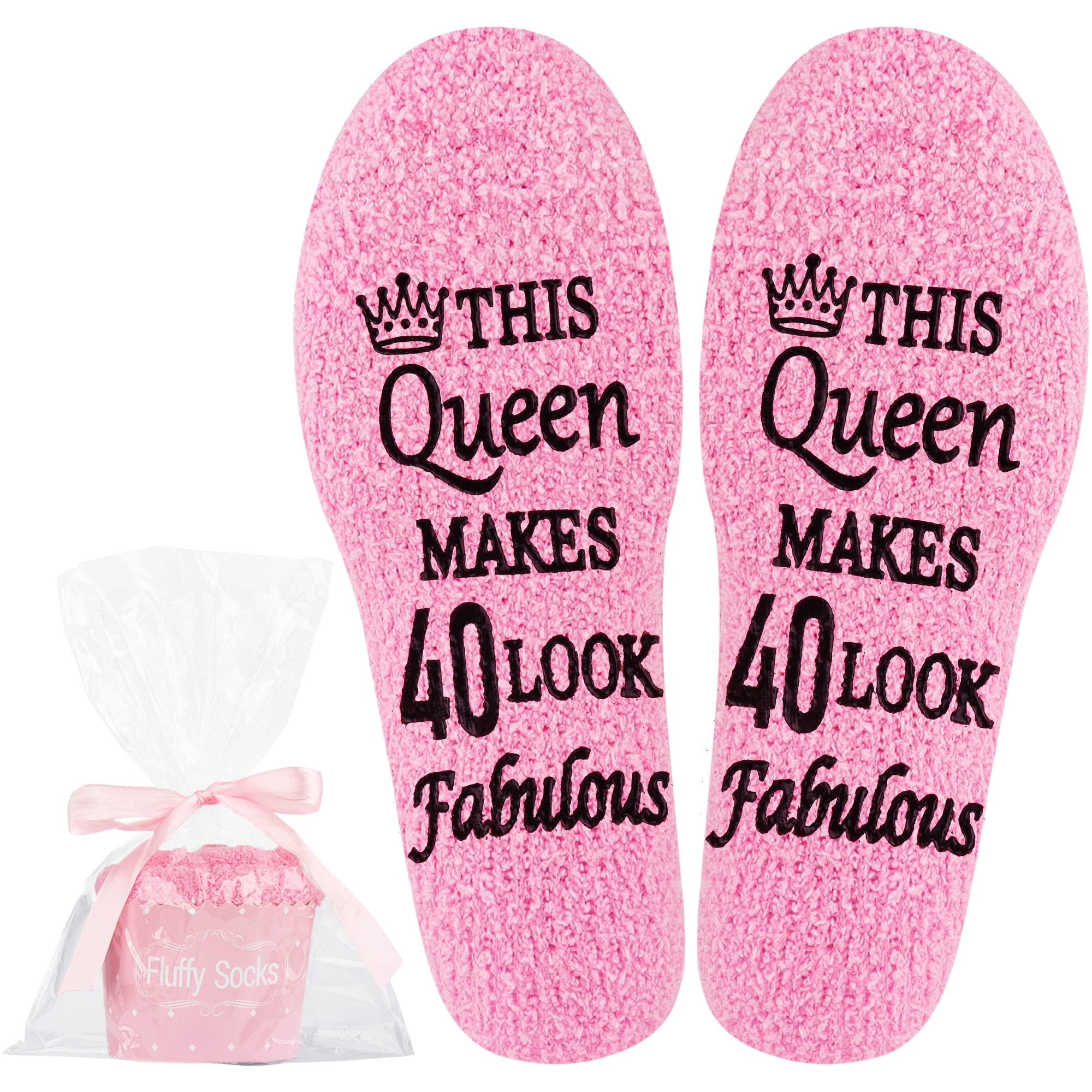 Jeasona 30th Birthday Gifts for Her Womens Cute Funny Fuzzy Socks