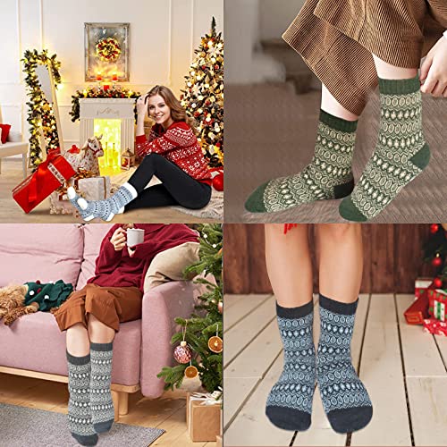 MORECOO Womens Socks Winter - Christmas Gifts for Women - Thick Wool Soft Warm Fuzzy Cozy Socks for Women