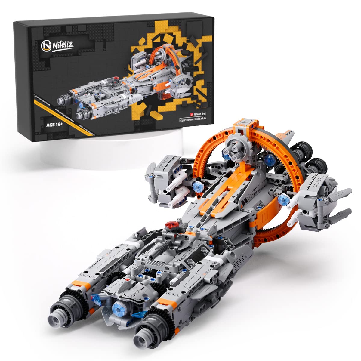 Nifeliz Starfighter, Spaceship Building Toy with Technology Pieces, Attractive Display Model Set as for Adults (1,146 Pieces)