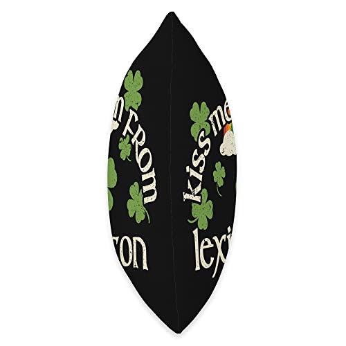 USA Lexington Gift For St. Patty's Day Kiss Me Shamrock-US City St. Patrick's Day Lexington Throw Pillow, 18x18, Multicolor