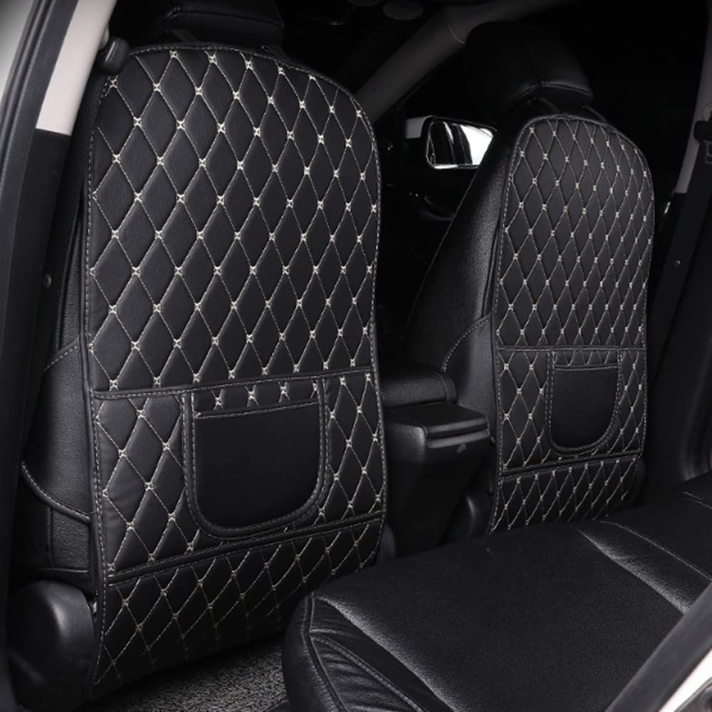 Kick Mats, Car Seat Back Protectors with Organizer Pockets Waterproof Car Seat Back Covers Child Kick Guard for Car Interior Accessories