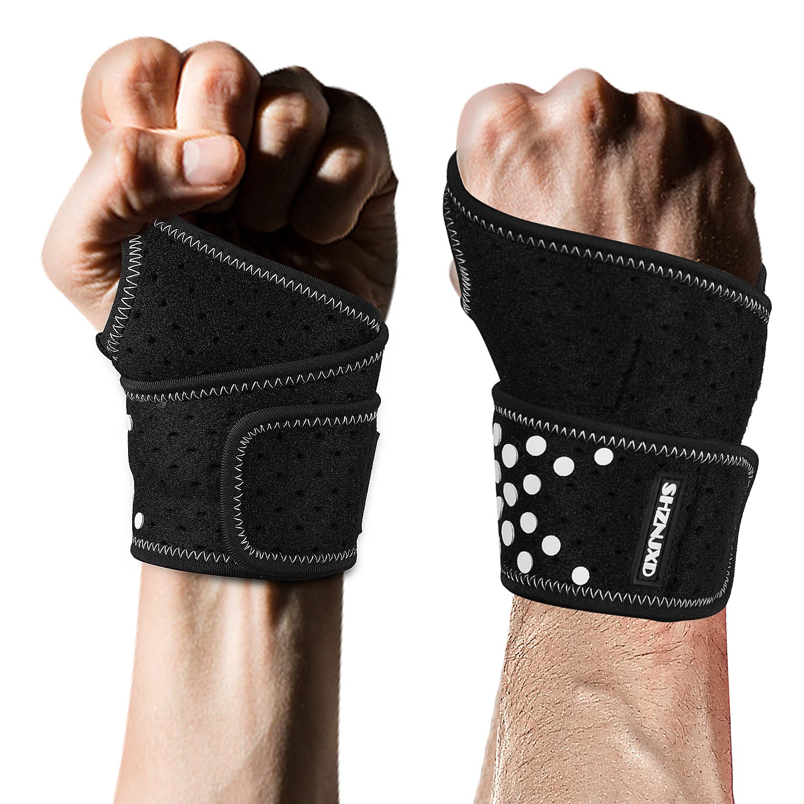 SHZNJXD Upgrade Wrist Brace for Carpal Tunnel for Women Men Right & Left Hands Doctor Recommend Wrist Wraps, Night Support (2 Pack Black)