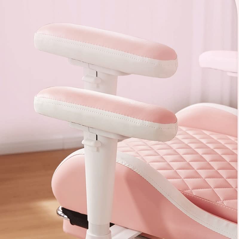 XBWEI Ergonomic Leather Chair Girls Home Office Comfortable Game Swivel Chair Gamer Live Computer Chair (Color : D, Size : 1)