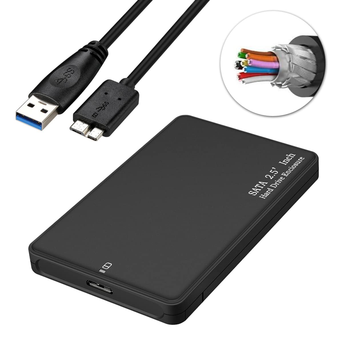 SOLUSTRE Enclosure Case 2pcs HDD/ssd Disk Portable External Enclosure Tb . for USB Hard Micro Tool-Free to -.mm up Inch B USB Hard Drive HDD