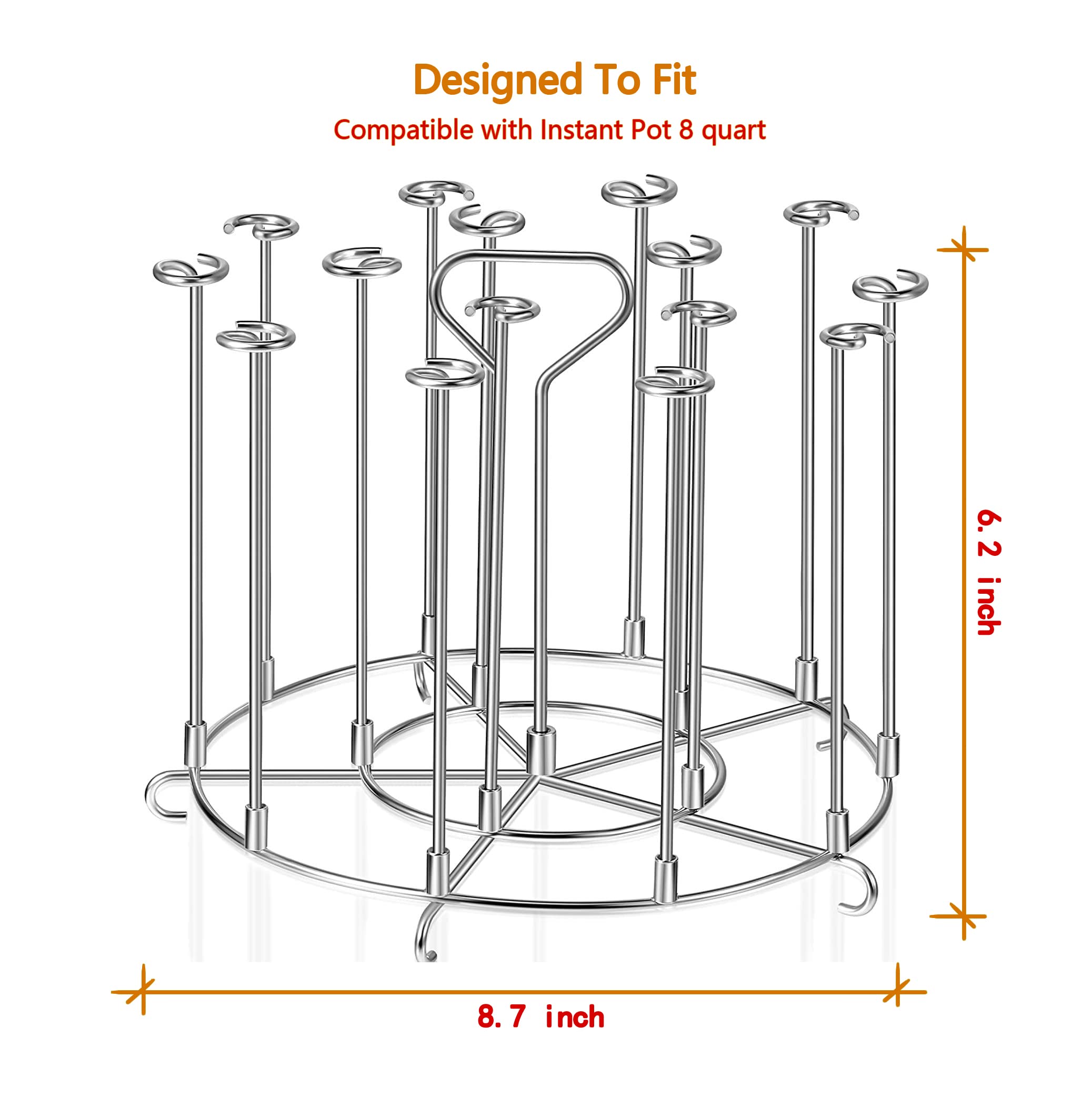 LBH Skewer Stand Compatible with Instant Pot 6 Quart Accessories for Air Fryer accessories for kabobs (5.4X7.7)