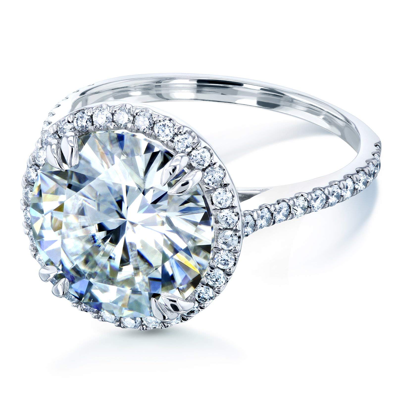 Kobelli Moissanite Halo Engagement Ring 5 1/5 CTW in 14k White Gold, Size 9, White Gold