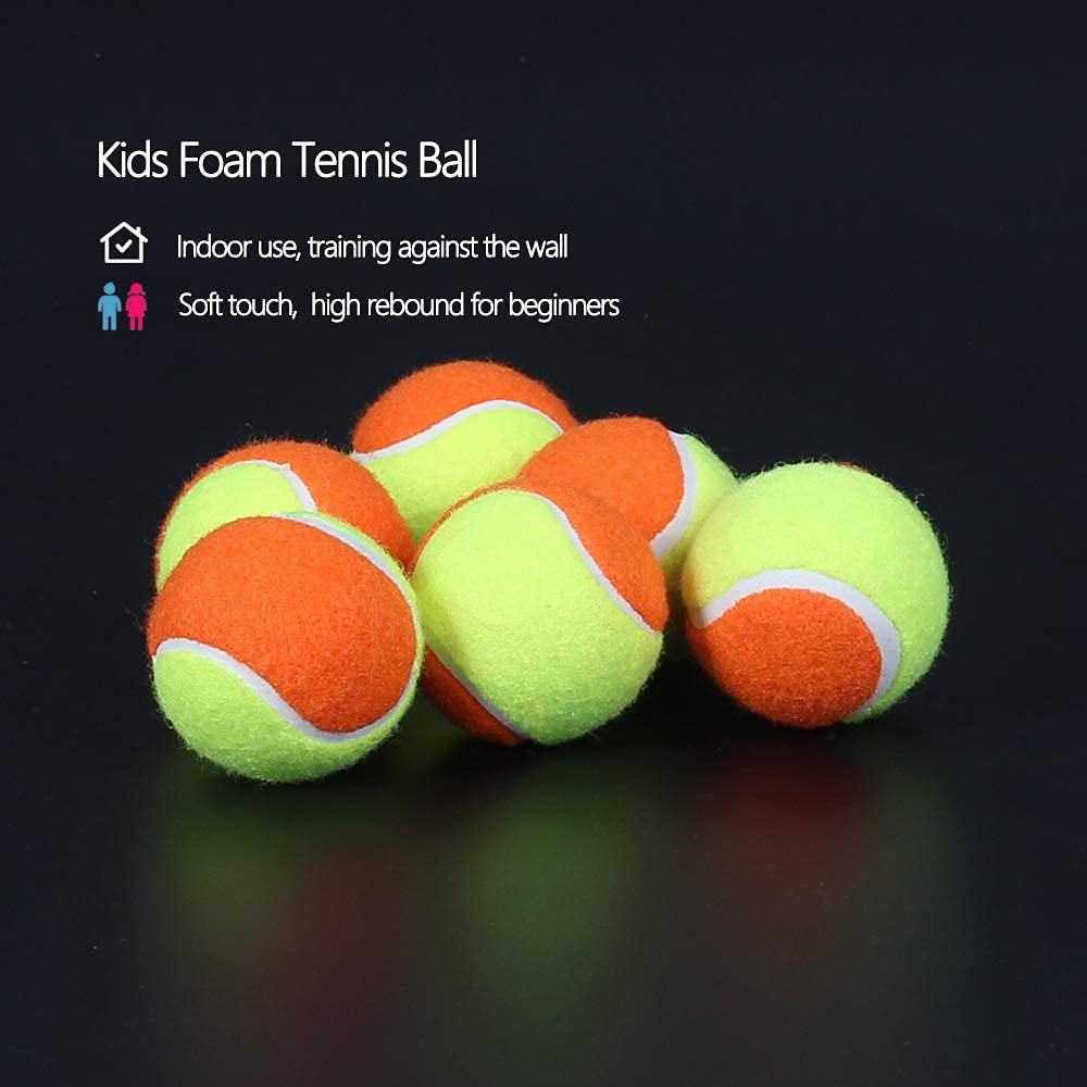 MAIBOLE Tennis Balls for Beginners Low Compression Stage Tennis Ball Youth Training Practice Use Playing Balls Orange 20-Pack Bag with Ball