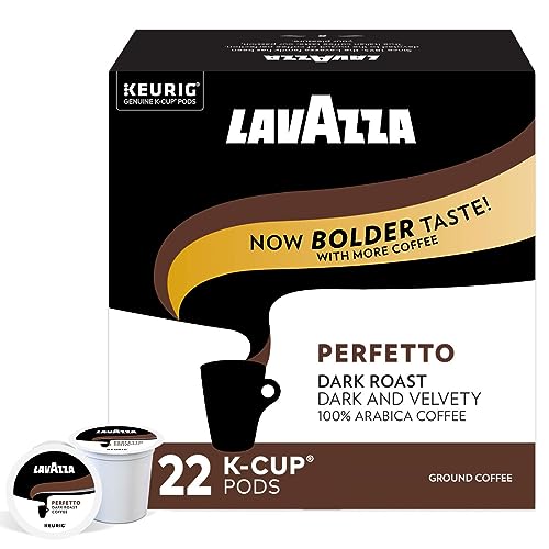 Lavazza Perfetto Single-Serve Coffee K-Cup® Pods for Keurig® Brewer, 22 Count, Full-bodied dark roast with bold, dark flavor and notes of caramel, 100% Arabica