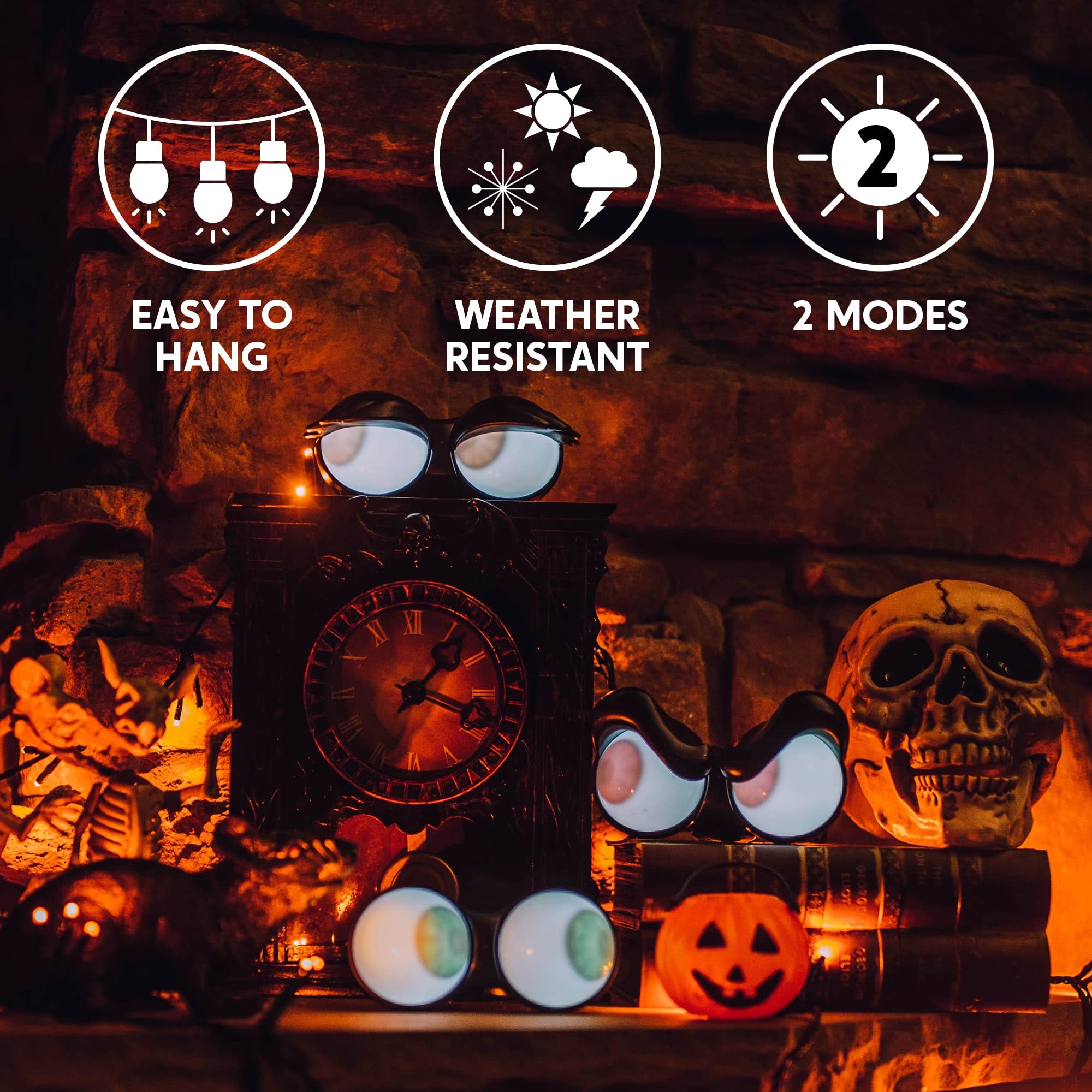 Joiedomi Halloween Flashing Peeping Eyes Lights (3 Pack); with Creepy Sound, Halloween Light Decorations, Outdoor Indoor Lawn Decor