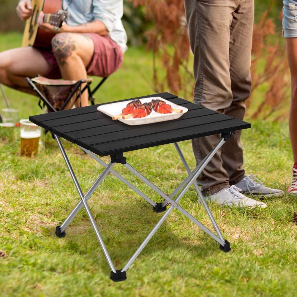 LIANTRAL Small Camping Table, Portable Outdoor Lightweight Folding Compact Picnic Camp Beach Table for Outdoor Camping, BBQ, Hiking, Fishing