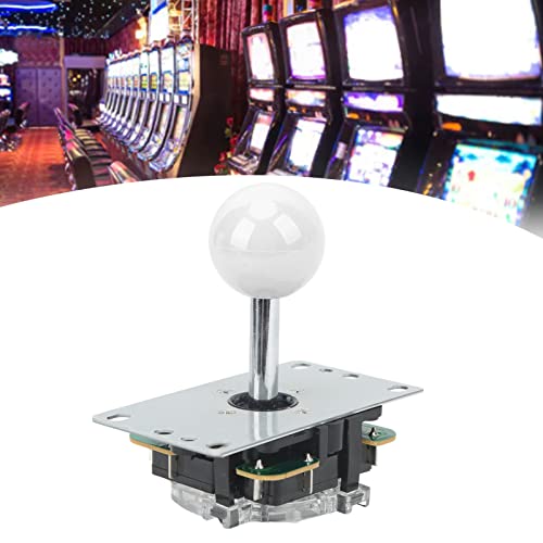 QSTNXB Arcade Joystick, Quadrate Retaining Hoop Small Shaking Distance Joystick, Quick Moves High Sensitivity Light Hand Feel Arcade Stick, for Arcade, Fighting Game Consoles(White)