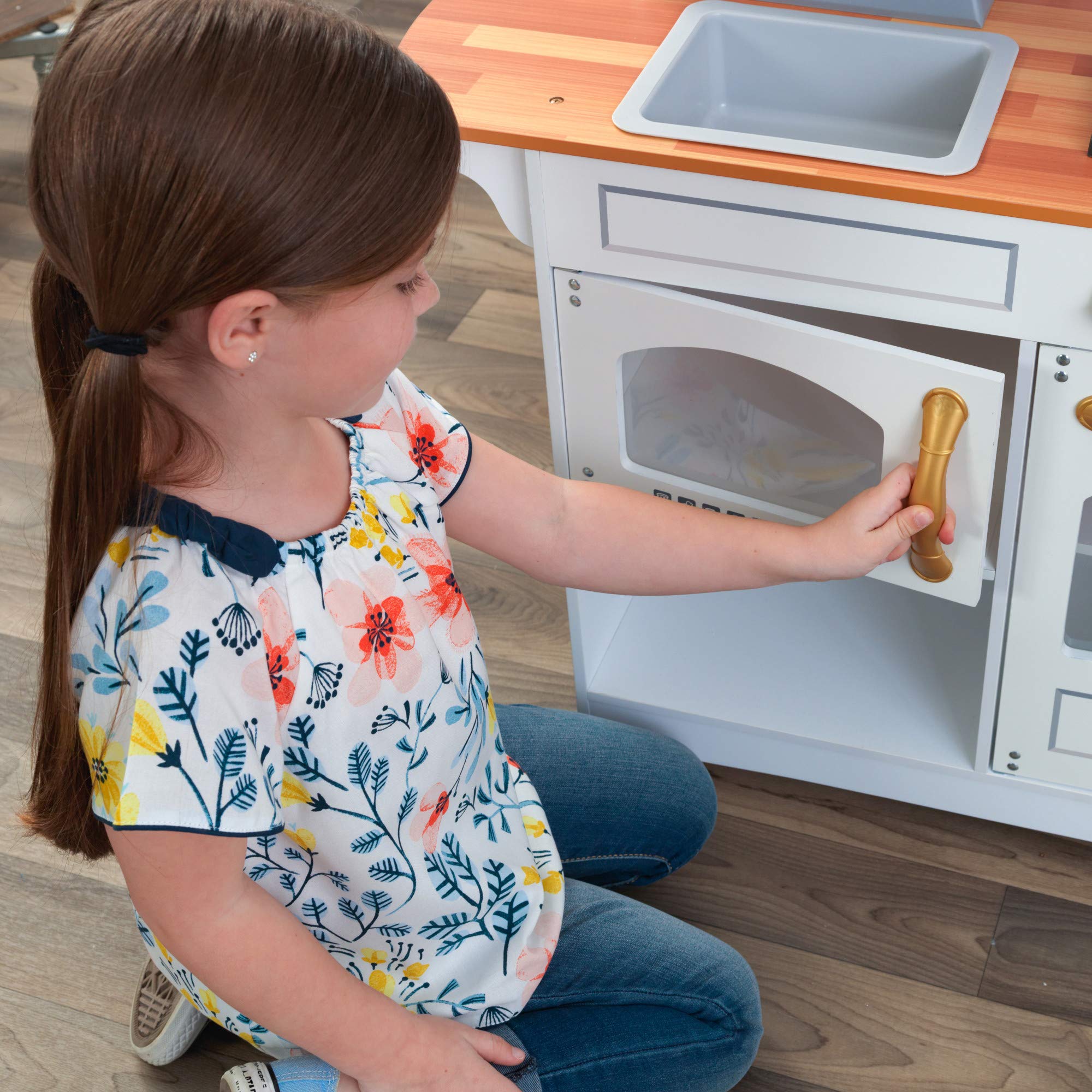 KidKraft Wooden Mosaic Magnetic Play Kitchen with Magnets, Multi
