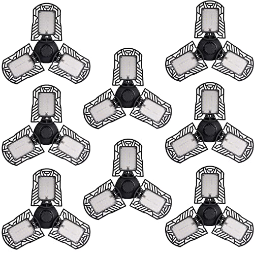 URBERY Bright Led Garage Light, Garage Lights Ceiling Led, Three Glow Light for Garage, Workshop 8 Pack