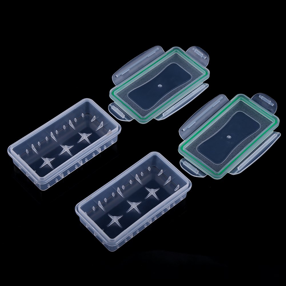 plplaaoo Battery Cases, 2 Pcs Battery Organizer Holder, Hard Wear Resistant Plastic Waterproof Battery Storage Box, Convenient Durable 18650 Batteries Holder Storage Box, Protector Cover Battery B