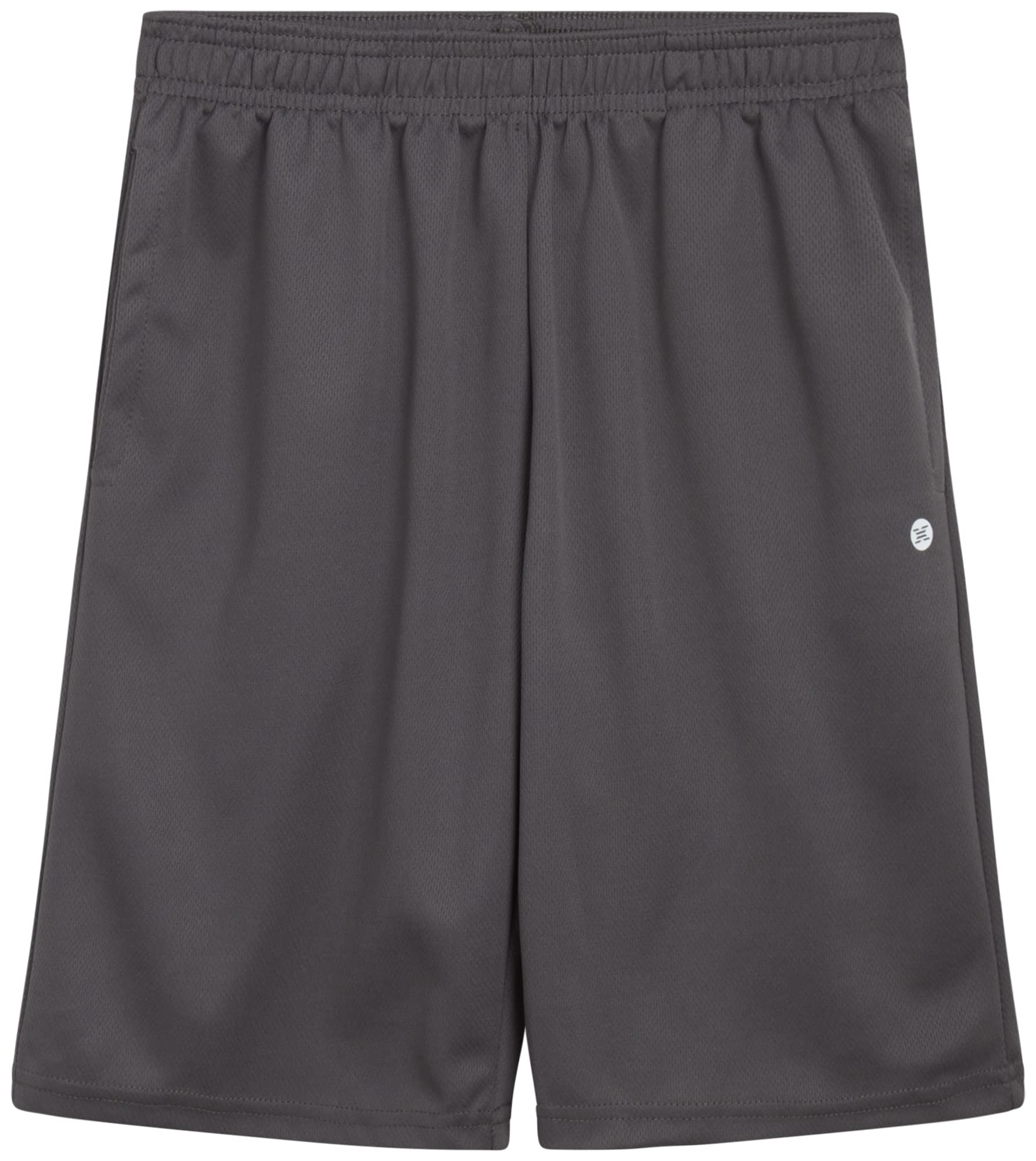 RBX Boys' Athletic Shorts - 2 Pack Breathable Poly Fleece Performance Shorts with Pockets - Active Shorts for Boys, Size 8, Black/Castle Rock