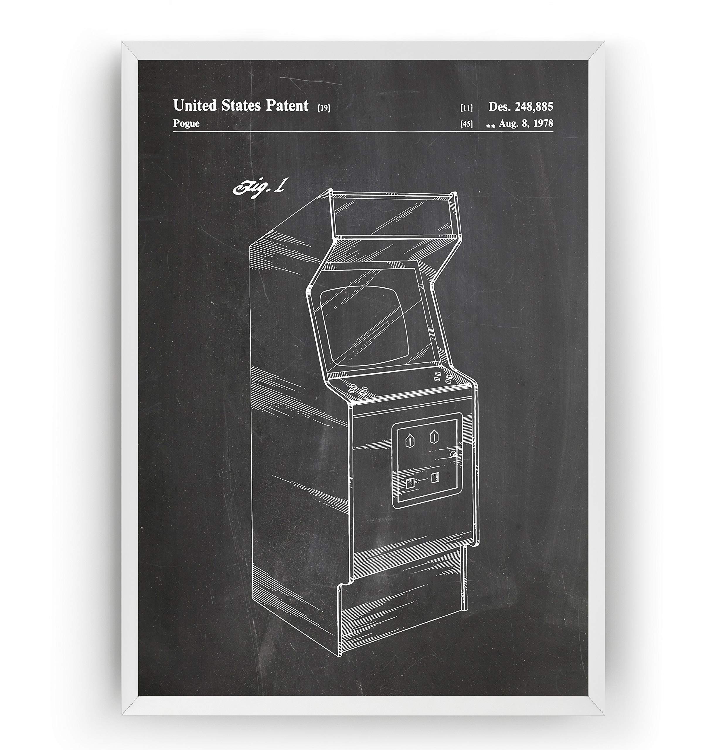 Magic Posters Arcade Machine 1978 Patent Print - Gamer Cabinet Gaming Poster Gift Vintage Blueprint Girls Boys Video Games Room Wall Art Bedroom Original Decor Merchandise Classic - Frame Not Included