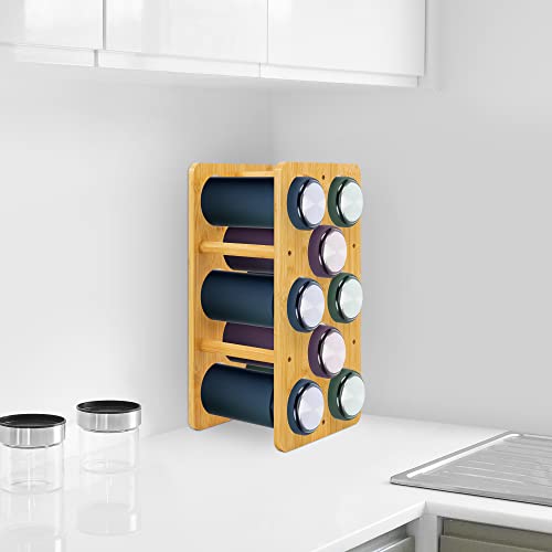 Utoplike Wine Bottle Holder, Wine Racks Countertop, Bamboo Wine Rack Table for 8 Bottles, Sturdy and Durable Wine Racks Free Standing, Bottle Storage Rack for Cupboard, Wooden Water Bottle Storage