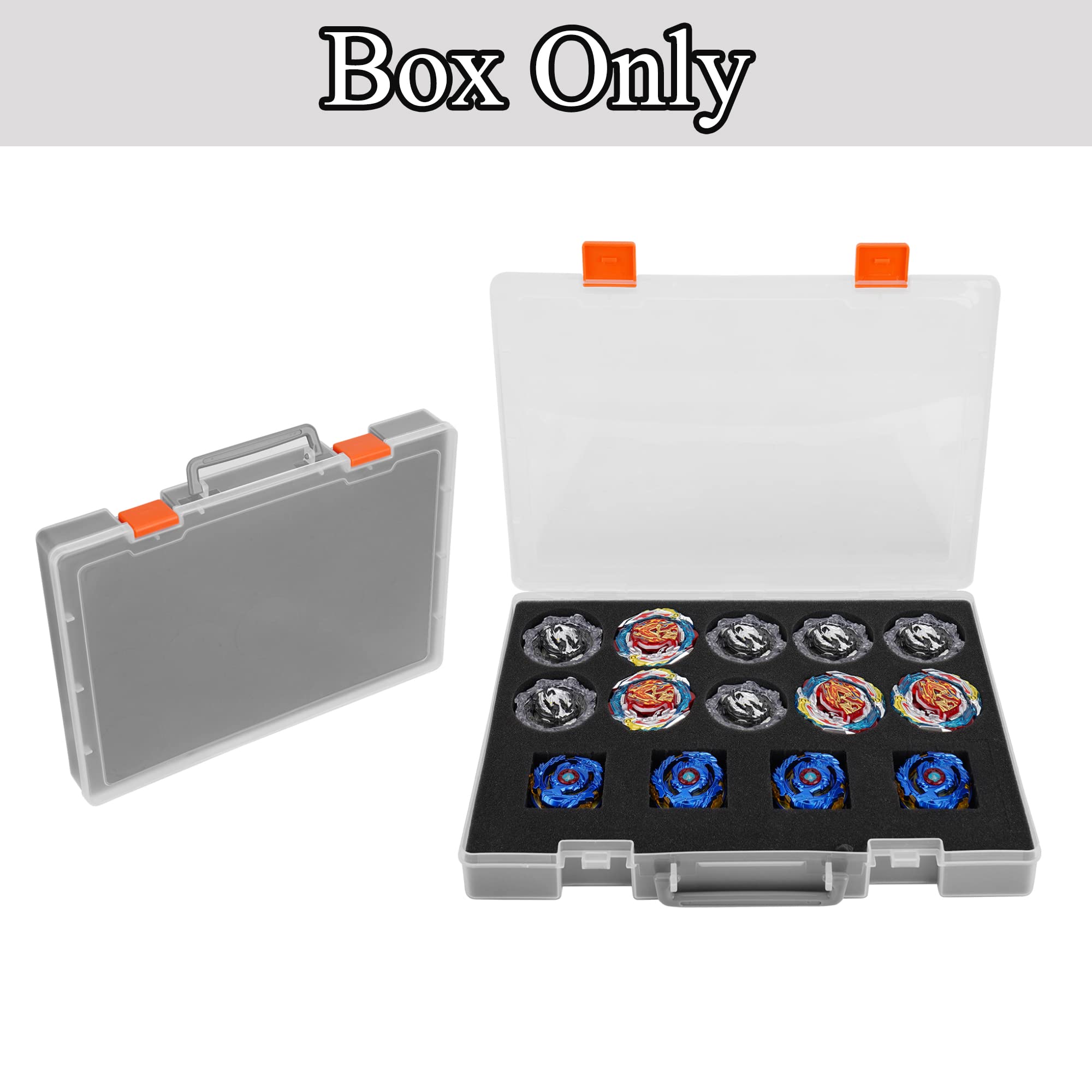 Minahao Display Box,Portable Storage Case Compatible with Beyblades.With Pre-Cut Groove Sponge.(Case Only)