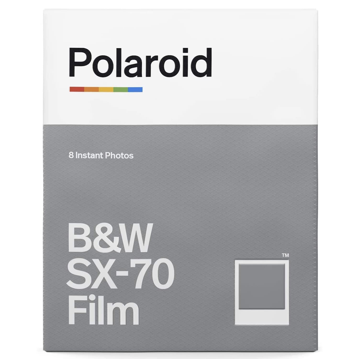 Polaroid Black & White Film for SX-70, 8 Sheets + Leather 5" Photo Album, Holds 32 Prints- Grey + Photo4less Lens Cloth