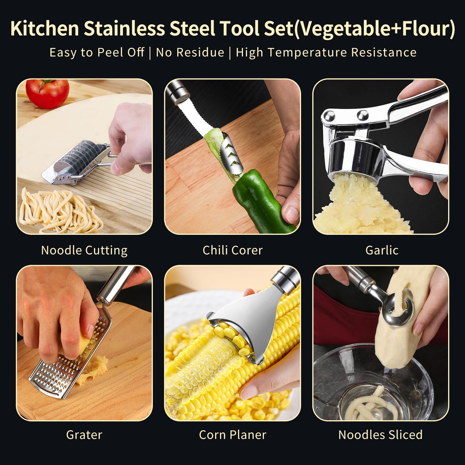 ISACCO 39-pcs Stainless Steel Kitchen Gadget Set - Home Kitchen Tools and Gadget Set with Hanging Hooks