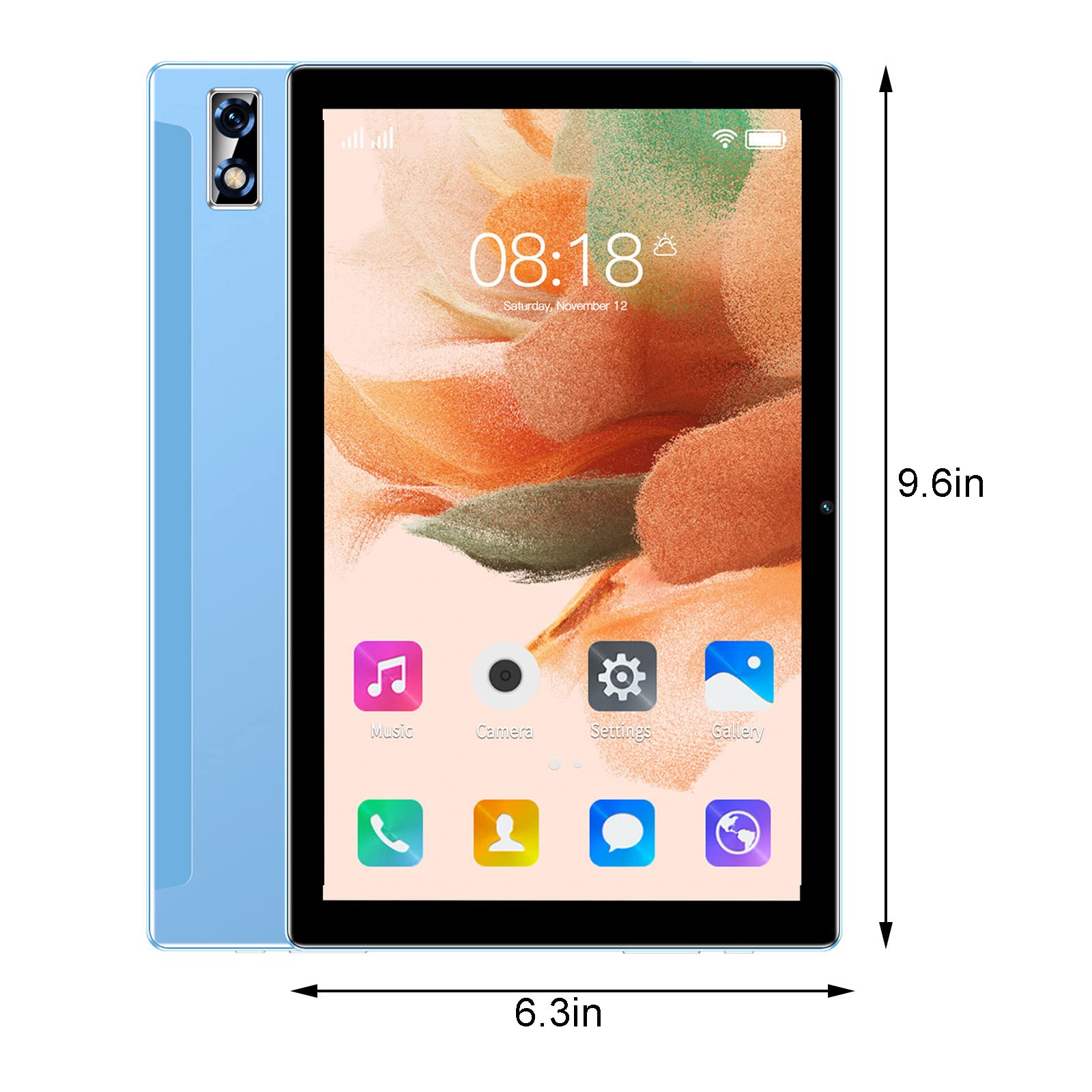 Tablet 10.1 Inch Android Tablet 2GB Ram 32GB Storage Dual Camera/Sim Car, Support 128GB Expand Storage TF Card Quad-core Processor, 2Ghz Widescreen Entertainment, Fast Responsive and Durable (Blue)