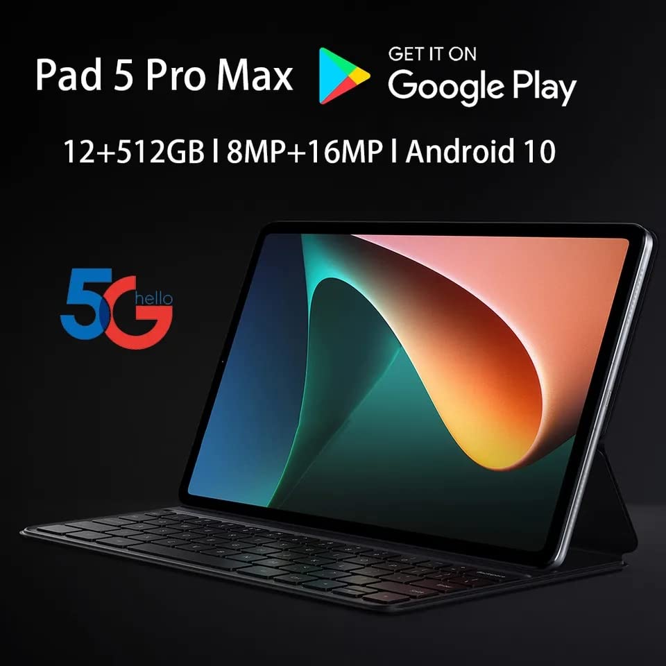 Tablet 5 Pro Android 12 RAM 8 Memory 512, 10 Inch