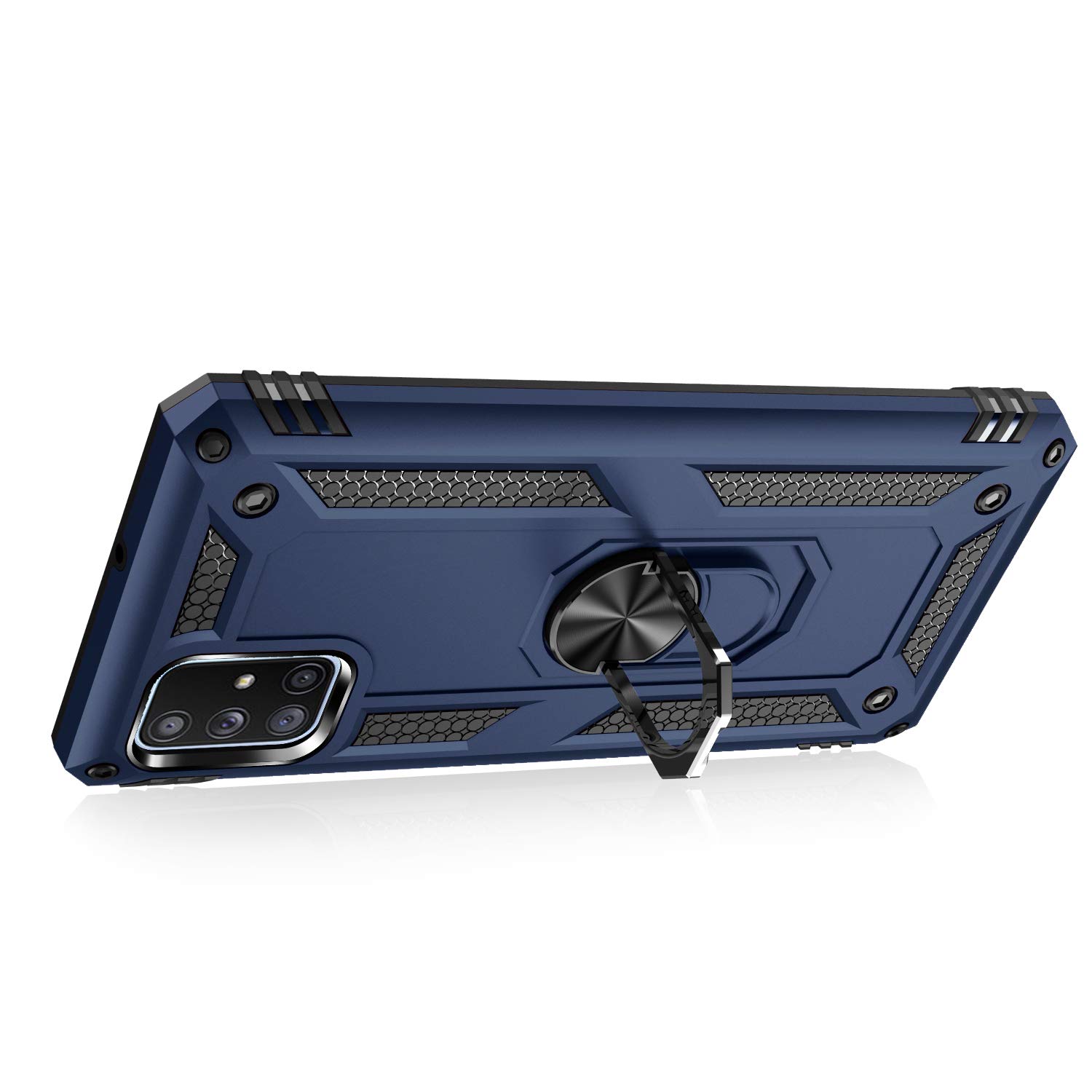 Korecase for Galaxy A71 Case Military Grade Armor Heavy Duty Rugged Dual Layers Full Body Shockproof with Ring Kickstand Back Cover Blue