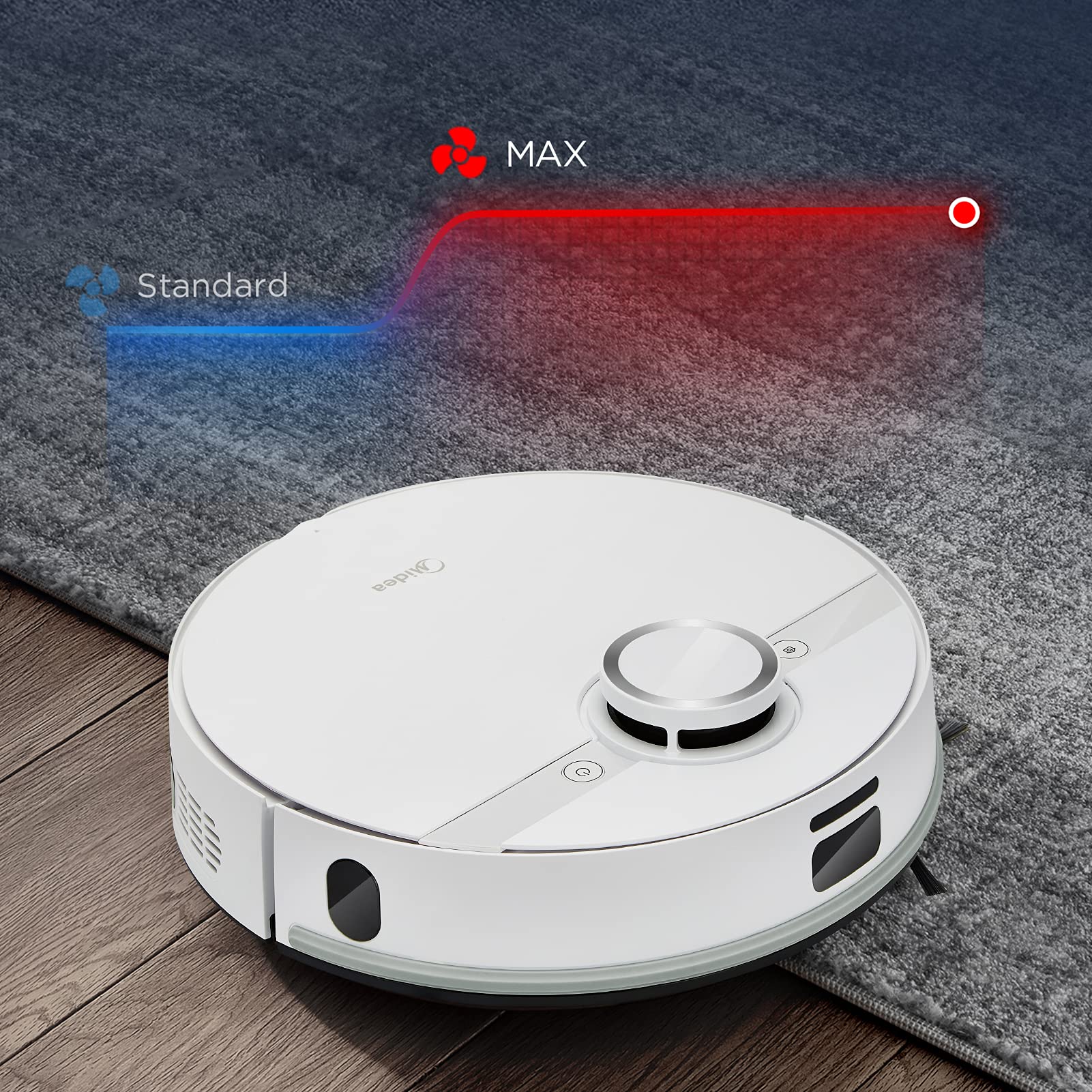 Midea M7 Robot Vacuum Cleaner, 4000Pa Strong Suction Power with Mopping Function, Laser Navigation, Route Planning, Compatible with Alexa, Google Home, for Pet Hair, Floors, Carpets, 5200mAh, White