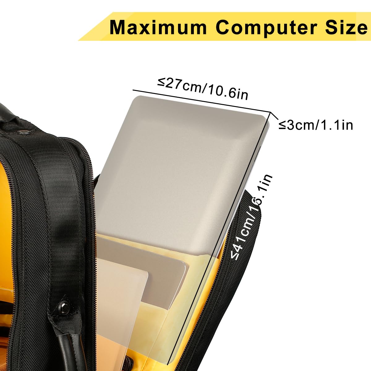 Laptop Backpack for Men 17 Inch, Durable and Lightweight Personal Item Travel Backpack, Computer Backpack with Charger Port, Suitcase Tech Backpack for College Business Office and Work, Black