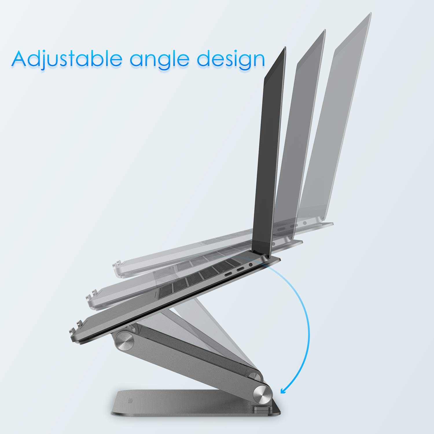 LENTION Laptop Notebook Stand Holder Adjustable Height Portable Stand Riser Compatible with MacBook Air Pro HP Dell XPS Lenovo All laptops 11-15.6" (L5,Gray)