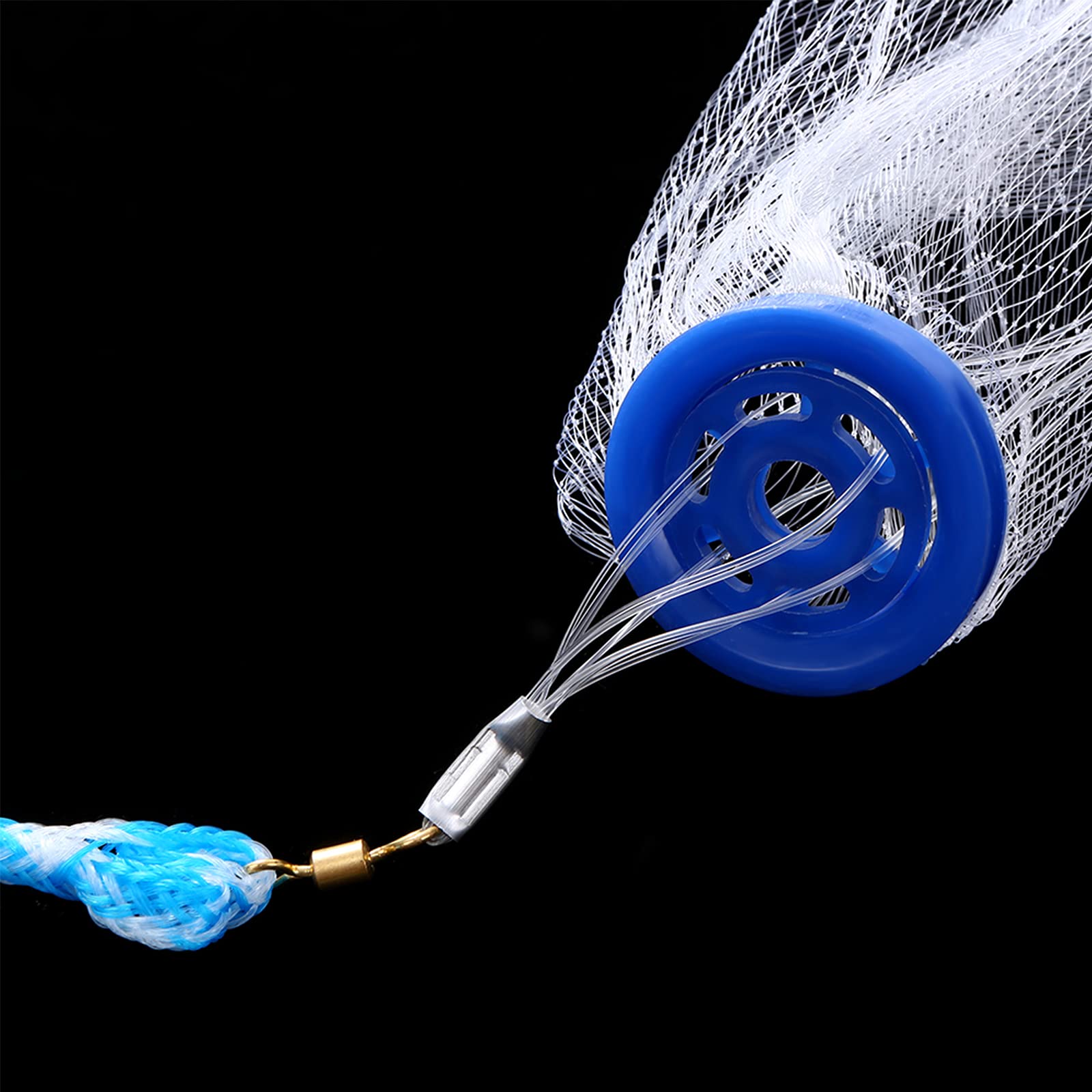 Lucky Monet 10/12/13.3/15ft Radius Large American Saltwater Fishing Cast Net for Bait Trap Fish, Easy Throw Thicken Nylon Line w/Upgraded Steel Chain Sinker, 5/8 Inches Mesh Size