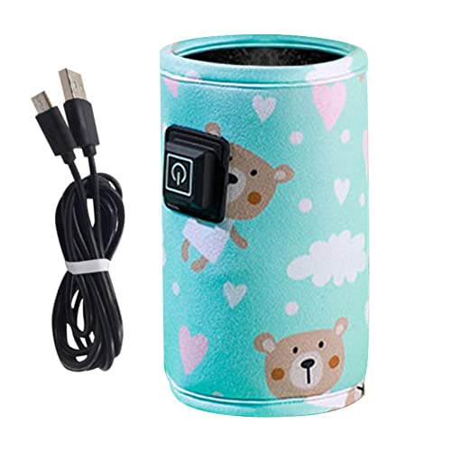 USB Bottle Warmer,MoreChioce Fast Heating Bottle Warmer Milk Bottle Warmer Portable Infant Bottle Keep Warmer Thermostat for Travel Camping,Green Bear