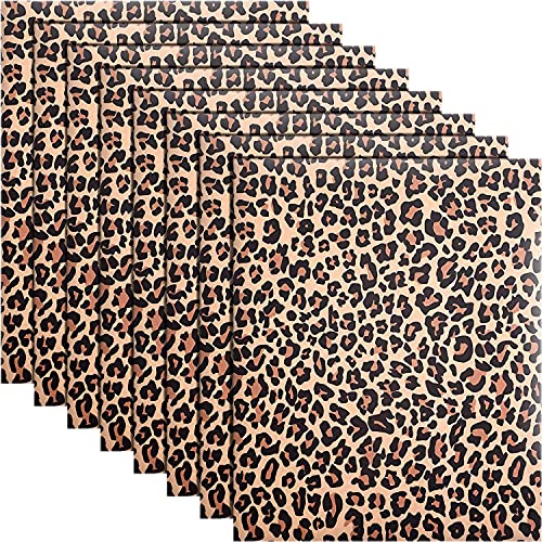 Leopard Cheetah Heat Vinyl Transfer Leopard HTV Vinyl 12 x 10 Inch Leopard Iron on Vinyl for DIY Clothing T-Shirts Hats(8 Sheets))