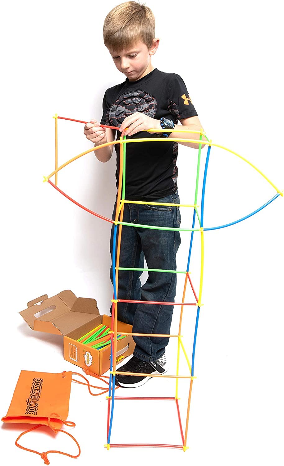 RAINBOW TOYFROG Straw Constructor STEM Building Toys 300 pcs Interlocking Plastic Educational Toys Engineering Building Blocks -Construction Blocks- Kids Toy for 3-12 Year Old Boys and Girls