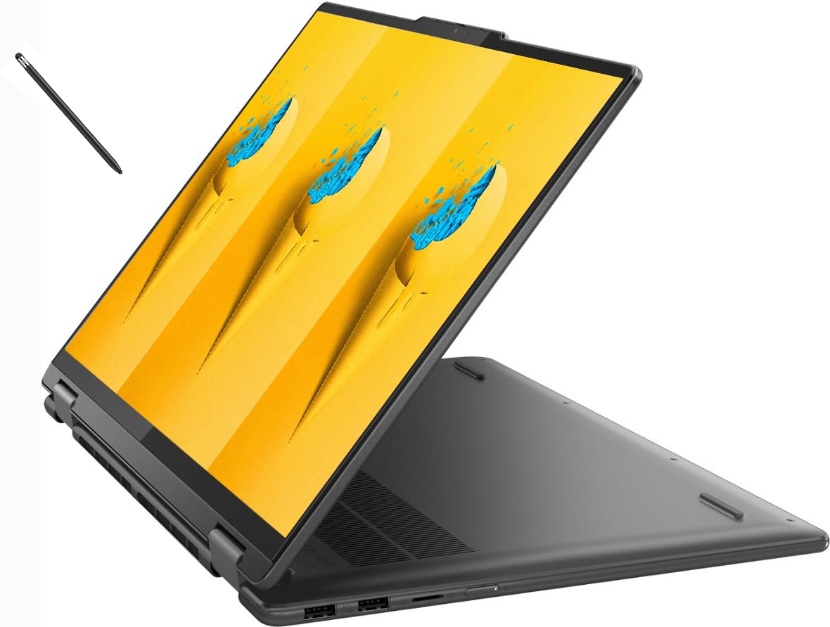 Lenovo Yoga 7i 2-in-1 Laptop, 16" WUXGA (1920 x 1200) Touch Screen, Intel Core i5-1335U, Intel Iris Xe Graphics, 8GB RAM, 512GB PCIe SSD, Backlit, Windows 11 Home, Storm Grey, with 5ave Stylus Pen
