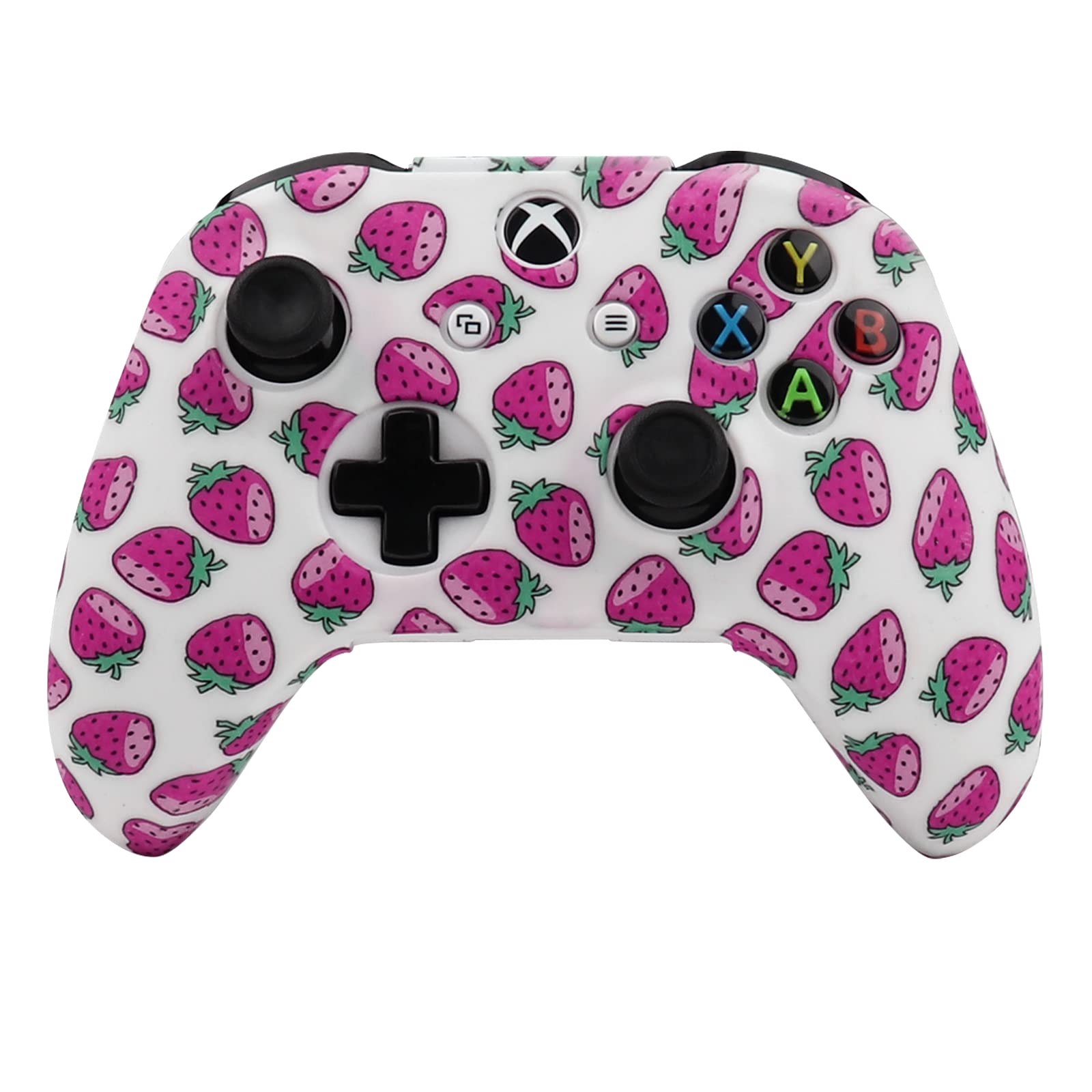 RALAN Fruit Controller Skin for Xbox One, Anti-Slip Silicone Controller Cover Protector Case Compatible for Xbox 1 Wireless/Wired Gamepad Joystick with 8 Cute Thumb Grips Caps
