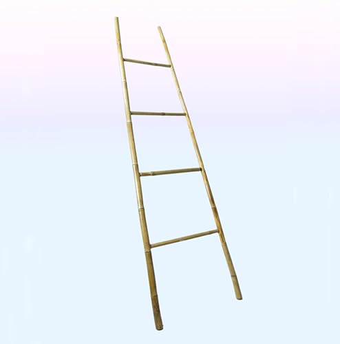 ZEW AC323 4 TIER Bath Bamboo 4 Level Towel Ladder Rack for Bathroom, Natural