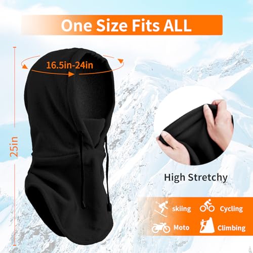 Joyoldelf Ski Mask for Men Women Balaclava Face Mask Full Face Mask Breathable Sports Mask- Black
