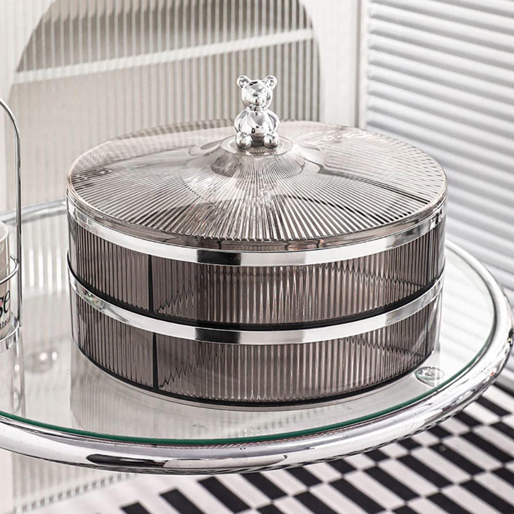 MYBAQ,Fruit Platter Tray,Divided Serving Tray With Lid,Fruit Trays For Serving For Party,Fruit Plate,Fruit Tray,11 "L X 7.9 "H,Compartmentalised And Stackable Design To Save Space