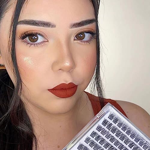 Lash Clusters 144pcs D Curl Individual Lashes DIY Eyelash Extensions, Eyeberly LASH 10/12/14/16mm Mix Length Cluster Lashes Natural Look Lash Extensions DIY Wispy Lashes at Home(Dream)
