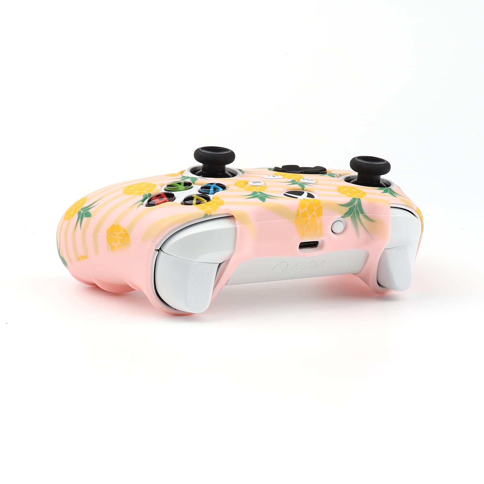 RALAN Fruit Pink Controller Skin for, Anti-Slip Silicone Controller Cover Protector Case Compatible for Wireless/Wired Gamepad Joystick with 2 Cute Thumb Grips Caps