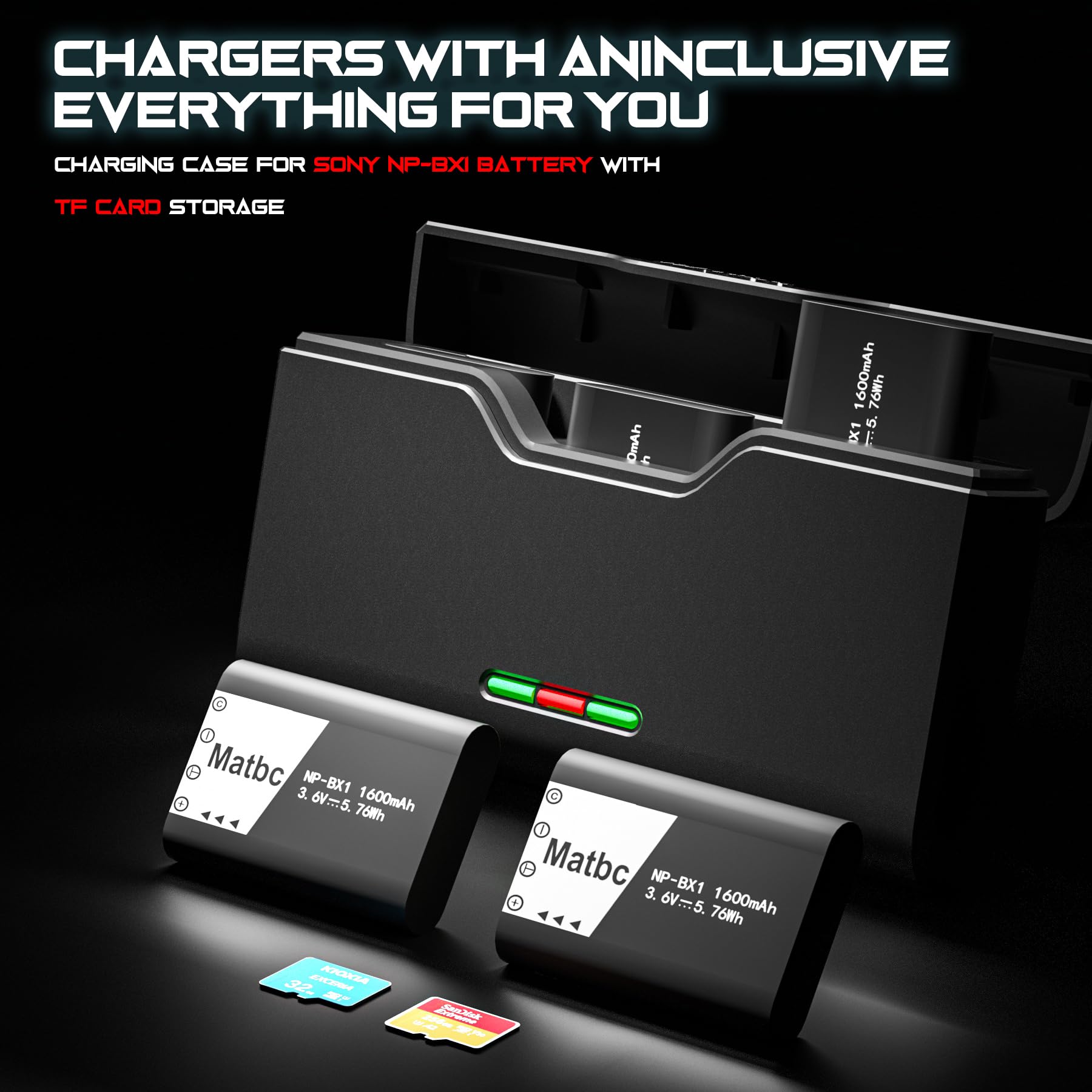 Matbc 1600mAh Replacement for Sony NP-BX1 Battery 2 Pack and 3-Channel Sony Cybershot Camera Charger Compatible with SonyZV-1, ZV-1 II,ZV-1F, DSC-RX100 III, DSC-RX100 IV, DSC-RX1, HX90V, HX80 Battery