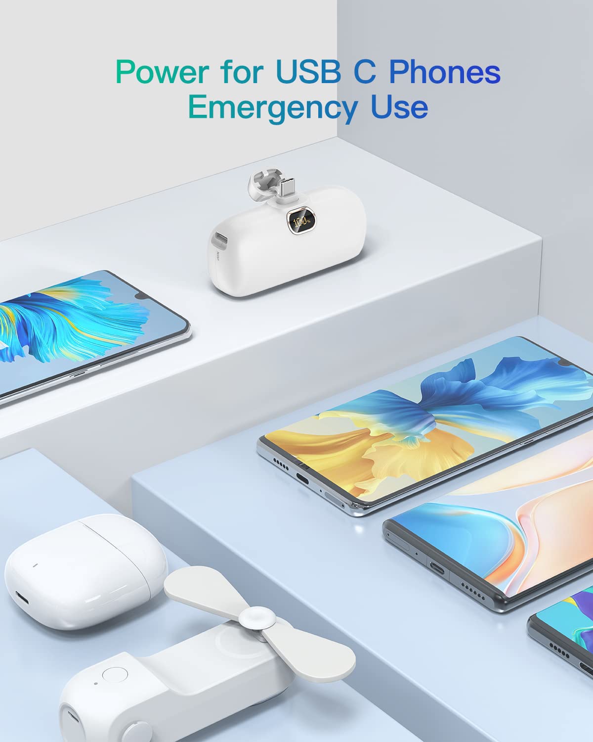 Kuulaa [2 Pack Portable Charger 5000mAh,Small Portable Charger for iPhone 14/14Pro/13/13 Pro/12/11 & Mini PD20W USB C Power Bank Fast Charging for iPhone 15/Samsung Galaxy/Google Pixel,