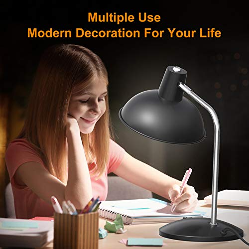 LEPOWER Metal Desk Lamp, Modern Study Table Lamps, Adjustable Office Desk Reading Light for Living Room, Bedroom and Office