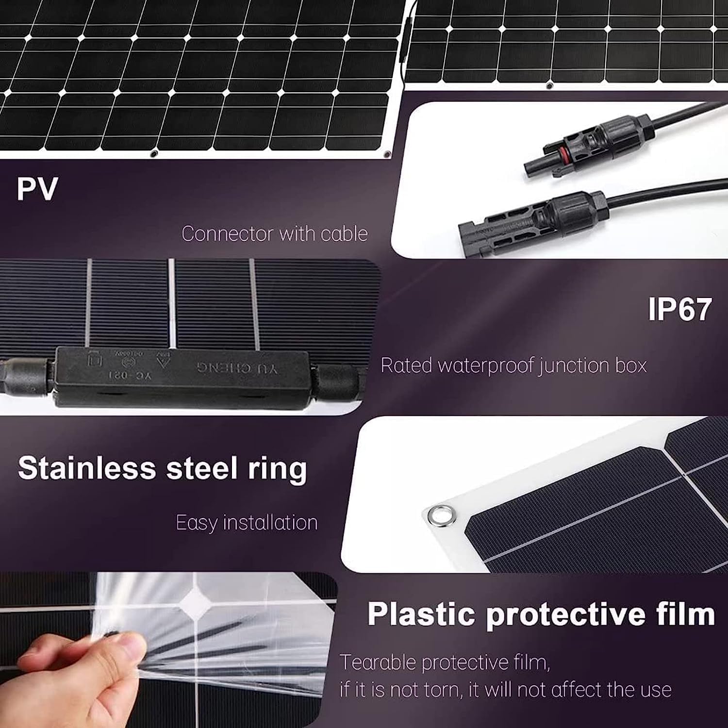 LOPMQRV 800 Watt Solar Panel Kit, with 1pcs car Inverter & 1pcs 40A Charge Controller 2pcs 400 Watt Flexible Monocrystalline Solar Panel for 12-24V Battery Charging Car Battery Camper RV Yacht Boat