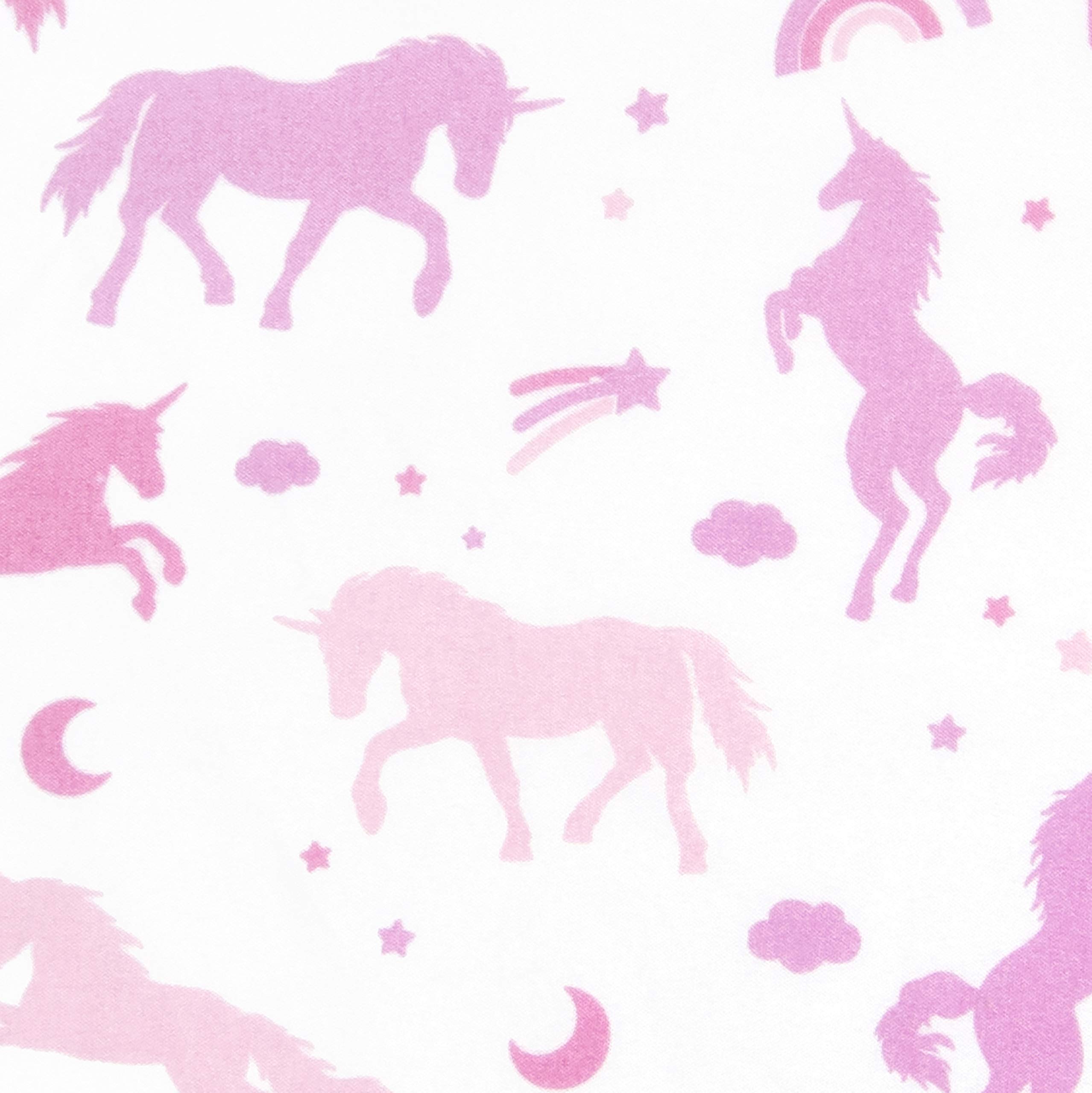 Kids Rule 3-Piece Unicorn Sheet Set | 1 Twin Flat Sheet, 1 Twin Fitted Sheet & 1 Queen Pillowcase | 100% High-Grade Micro-Denier Polyester Fiber | Soft, Smooth & Durable | for Girls | Pink & Purple