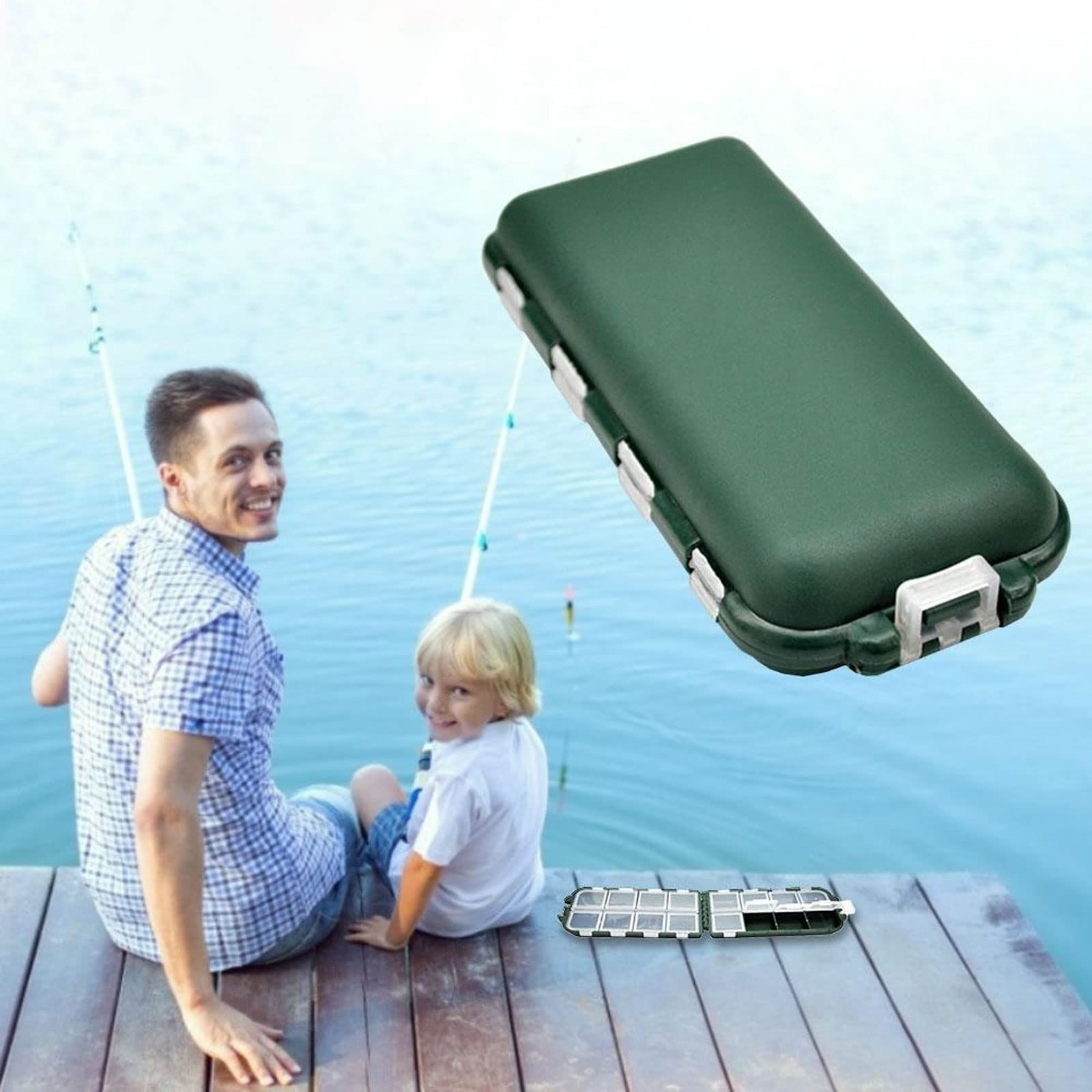 RORUN Portable Tool Box Portable Fishing Tool Box 8 Compartment Small Box Storage Bag Fish Hook Storage Small Box Fishing Accessories